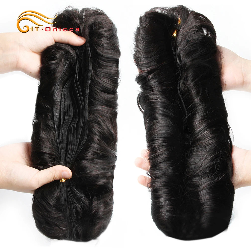 Brazilian Curly Human Hair Bundles – Short Hair Weave for Women – Plug ...